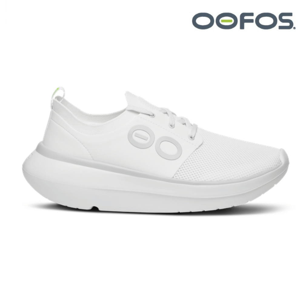 OOFOS Men OOmy Stride - White / Glacier – Running Lab Singapore