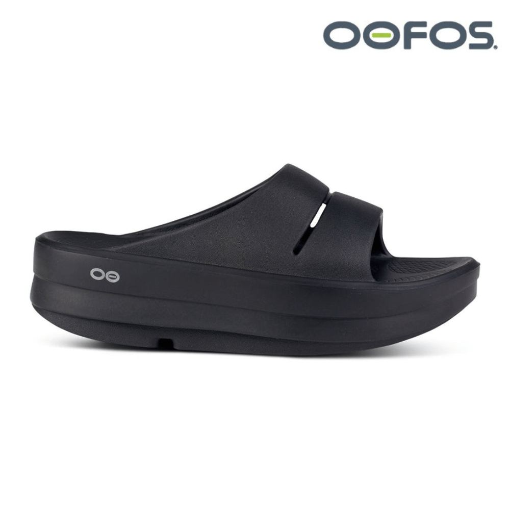 OOFOS Women OOmega OOahh Slide - Matte Black – Running Lab Singapore